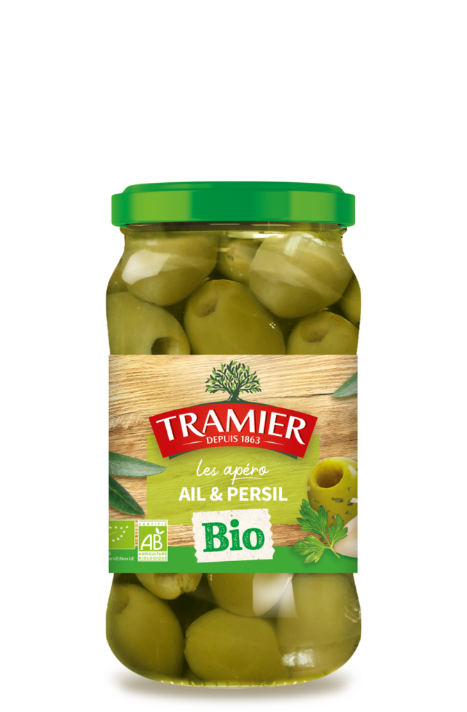 Olives Apéro Mix à l'Ail Bio 150g - Tramier
